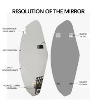 China Luxury Anti Fog Irregular Bathroom Mirror 5mm Copper Free Silver Self Adhesive for Villa Hotel for sale