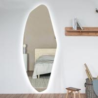 China Luxury Anti Fog Irregular Bathroom Mirror 5mm Copper Free Silver Self Adhesive for Villa Hotel for sale