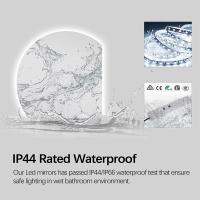China Smart Half Moon Bathroom Wall Mirror , LED Illuminated Semi Circle Bathroom Mirror for sale