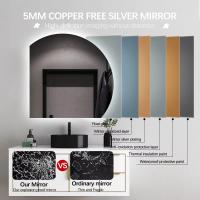 China Smart Half Moon Bathroom Wall Mirror , LED Illuminated Semi Circle Bathroom Mirror for sale