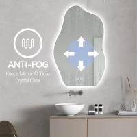 China Large Wall Bathroom Mirror With Touch Light , Frameless Asymmetrical LED Mirror Waterproof for sale