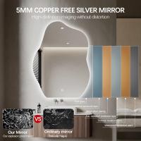 China Large Wall Bathroom Mirror With Touch Light , Frameless Asymmetrical LED Mirror Waterproof for sale