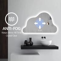 China Asymmetric LED Mirror Touch Screen Irregular Bathroom Mirror 5mm Copper Free Silver Mirror IP44 for sale