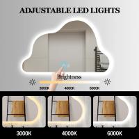China Asymmetric LED Mirror Touch Screen Irregular Bathroom Mirror 5mm Copper Free Silver Mirror IP44 for sale