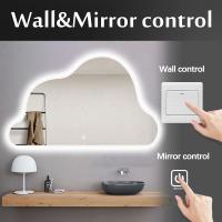 China Asymmetric LED Mirror Touch Screen Irregular Bathroom Mirror 5mm Copper Free Silver Mirror IP44 for sale