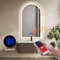 China LED Light Backlit Arch Bathroom Mirror , Asymmetrical LED Bathroom Mirror for sale