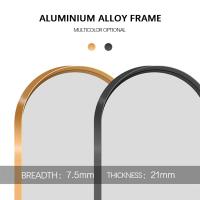 China Aluminum Frame Minimalist Full Length Mirror Runway Shape Ledge Standing Dressing Mirror for sale