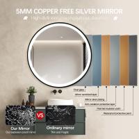 China Minimalist Black Circular LED Framed Mirror Decorative Large Backlit Vanity Mirrors for sale
