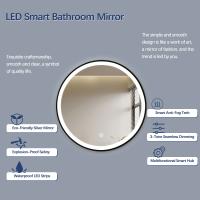 China Minimalist Black Circular LED Framed Mirror Decorative Large Backlit Vanity Mirrors for sale