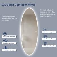 China Oval LED Full Length Mirror Smart Backlit Large Capsule Bathroom Mirror 50x150CM for Hotel Cloakroom for sale
