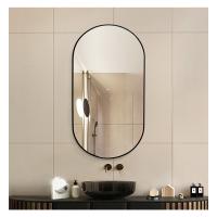 China Luxury Hotel Oval Bathroom Vanity Mirror 60x100cm Brushed Aluminum Frame for sale