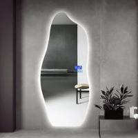 China Frameless LED Bathroom Wall Mirror 20x28 inch Asymmetrical Full Length Mirror 110-240V for sale