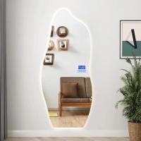 China Frameless LED Bathroom Wall Mirror 20x28 inch Asymmetrical Full Length Mirror 110-240V for sale