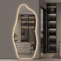 China Frameless LED Bathroom Wall Mirror 20x28 inch Asymmetrical Full Length Mirror 110-240V for sale