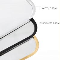 China Wall Mounted Metal Frame Arch Bathroom Mirror Decorative Dressing Mirror For Bedroom for sale