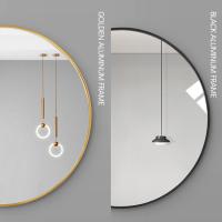 China Black Metal Oversized Round Bathroom Vanity Wall Mirror Without Light for sale