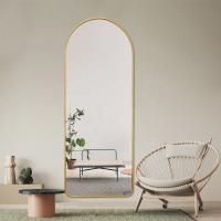 China Wall Mounted Metal Frame Arch Bathroom Mirror Decorative Dressing Mirror For Bedroom for sale