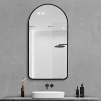 China Wall Mounted Metal Frame Arch Bathroom Mirror Decorative Dressing Mirror For Bedroom for sale