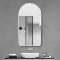 China Wall Mounted Metal Frame Arch Bathroom Mirror Decorative Dressing Mirror For Bedroom for sale