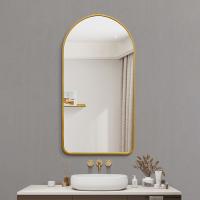 China Wall Mounted Metal Frame Arch Bathroom Mirror Decorative Dressing Mirror For Bedroom for sale