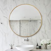 China Black Metal Oversized Round Bathroom Vanity Wall Mirror Without Light for sale