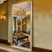 China Luxury Golden PS Frame Baroque Style Full Length Floor Mirror 160x50cm for Entryway for sale