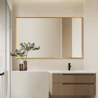 China Square Aluminum Alloy Framed Waterproof Bathroom Makeup Mirror Without Light for sale