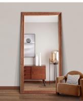 China Rectangle Solid Wood Frame Full Length Dressing Mirror 160x50cm HD Silver Coated Glass Explosion-Proof Film for sale