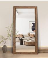 China Rectangle Solid Wood Frame Full Length Dressing Mirror 160x50cm HD Silver Coated Glass Explosion-Proof Film for sale