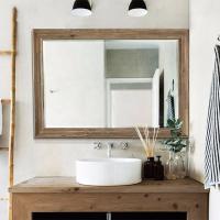 China Rectangle Solid Wood Frame Full Length Dressing Mirror 160x50cm HD Silver Coated Glass Explosion-Proof Film for sale
