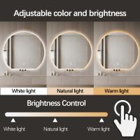 China Waterproof Half Circle Backlit Mirror , Modern LED Bathroom Mirror Wall Mounted for sale