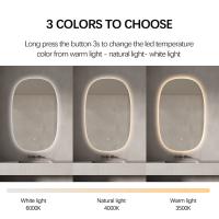 China Irregular Copper Free Silver Mirror Frameless Anti Fog Bathroom Smart LED Mirror 19.68x31.5 inch for sale