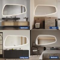 China Asymmetrical Backlit LED Bathroom Mirror 700x1510mm Anti Fog with Bluetooth Speakers for sale