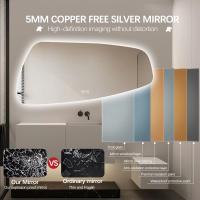 China Asymmetrical Backlit LED Bathroom Mirror 700x1510mm Anti Fog with Bluetooth Speakers for sale