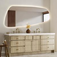 China Asymmetrical Backlit LED Bathroom Mirror 700x1510mm Anti Fog with Bluetooth Speakers for sale