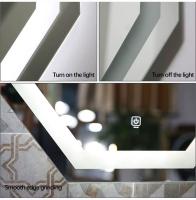 China Smart Octagon Bathroom Mirror , LED Illuminated Bathroom Mirror With Digital Time / Temperature Display for sale