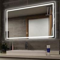 China Premium Slim Framed LED Bathroom Mirror Anti Fog 600x800mm 110-240V for sale