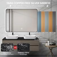 China Smart LED Backlit Vanity Mirror With 45° Slanted Aluminum Frame / Touchless Hand Sensor Switch for sale