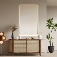 China Smart LED Backlit Vanity Mirror With 45° Slanted Aluminum Frame / Touchless Hand Sensor Switch for sale