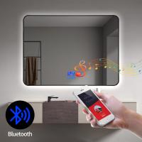 China Smart LED Backlit Vanity Mirror With 45° Slanted Aluminum Frame / Touchless Hand Sensor Switch for sale