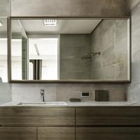 China Luxury Baroque Rectangular Bathroom Vanity Mirror 160x50cm PS Frame Copper-Free Silver Glass for sale