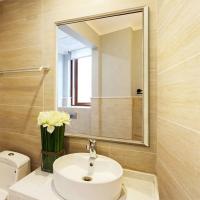 China Luxury Baroque Rectangular Bathroom Vanity Mirror 160x50cm PS Frame Copper-Free Silver Glass for sale