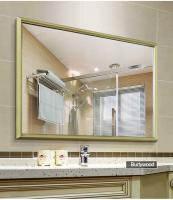 China Luxury Baroque Rectangular Bathroom Vanity Mirror 160x50cm PS Frame Copper-Free Silver Glass for sale