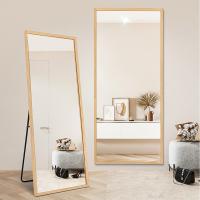 China New Zealand Pine Solid Wood Full Length Mirror 160x50cm HD Silver Coated Glass for sale