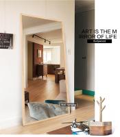 China New Zealand Pine Solid Wood Full Length Mirror 160x50cm HD Silver Coated Glass for sale