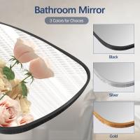 China HD Silver Framed Bathroom Mirror , Wall Mounted Irregular Bathroom Mirror With Aluminium Frame for sale