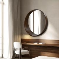China Solid Wood Framed Mirror HD Silver Explosion Proof Wall Mounted Framed Mirror For Home for sale