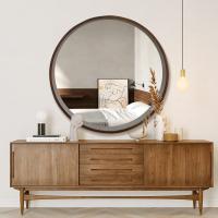 China Solid Wood Framed Mirror HD Silver Explosion Proof Wall Mounted Framed Mirror For Home for sale