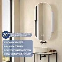 China Illuminated Bathroom Mirror Cabinet 5mm Anti Corrosion Shatterproof Wall Hanging with LED Touch Switch for sale
