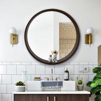 China 24 Inches Black Framed Vanity Mirror , Custom Framed Mirrors For Bathrooms for sale